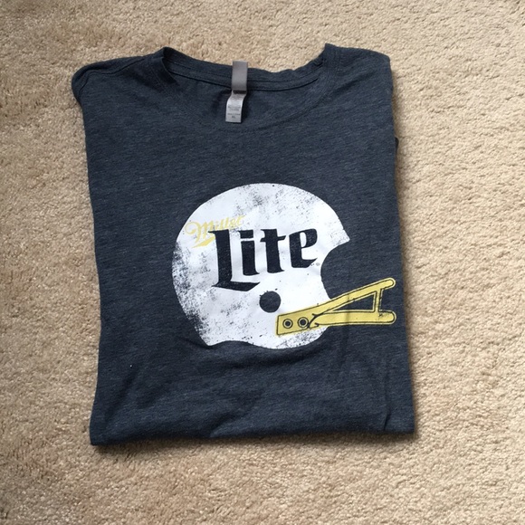 Next Level Apparel | Tops | Miller Lite Football Tee | Poshmark